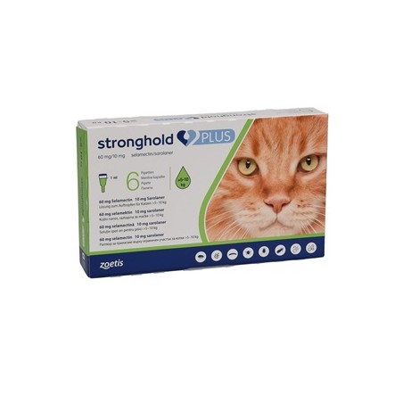 STRONGHOLD PLUS 60MG 10 MG GATO 5-10 KG 6 PIPETAS
